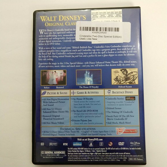 Disney | Other | Walt Disney Cinderella 2 Disc Special Edition Dvd ...